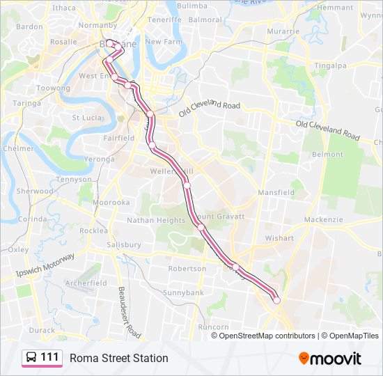 111 Route: Schedules, Stops & Maps - Roma Street Station (Updated)