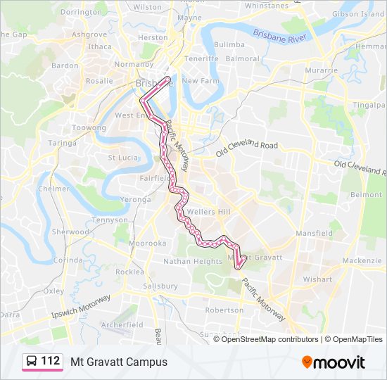 112 Route: Schedules, Stops & Maps - Mt Gravatt Campus (Updated)