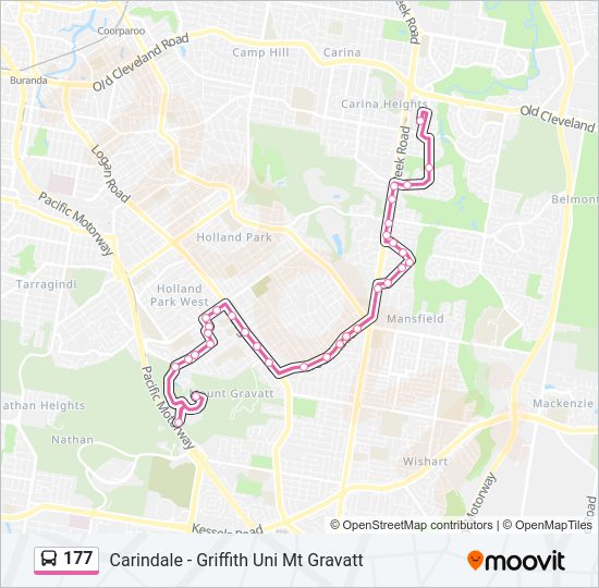 177 Route: Schedules, Stops & Maps - Mt Gravatt Campus (Updated)
