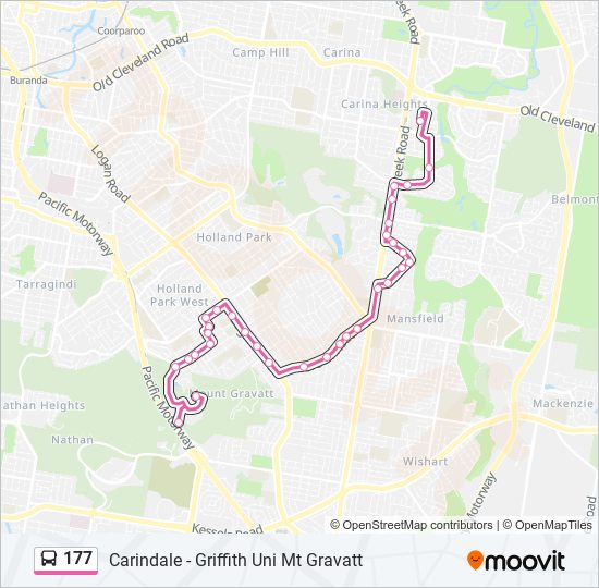 177 Route: Schedules, Stops & Maps - Mt Gravatt Campus (Updated)