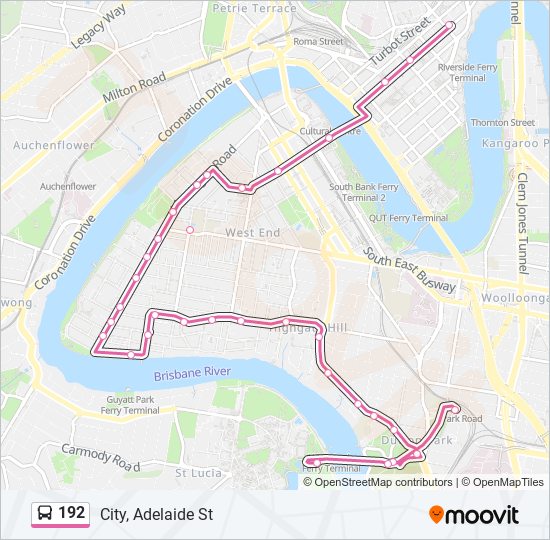 192 Route: Schedules, Stops & Maps - City, Adelaide St (Updated)