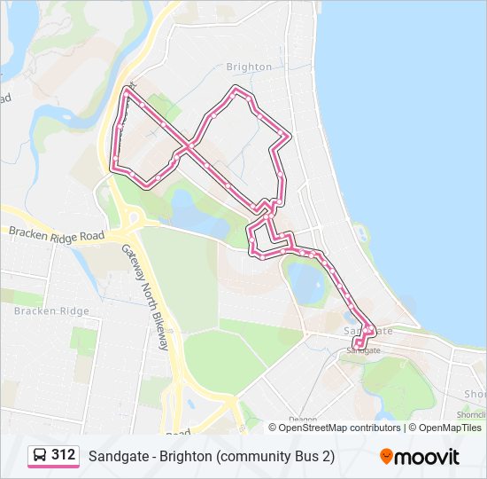 312 Route: Schedules, Stops & Maps - Sandgate (Updated)