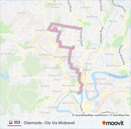 353 Route: Schedules, Stops & Maps - Chermside Interchange (Updated)