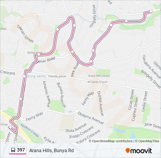 397 Route: Schedules, Stops & Maps - Arana Hills, Bunya Rd (Updated)