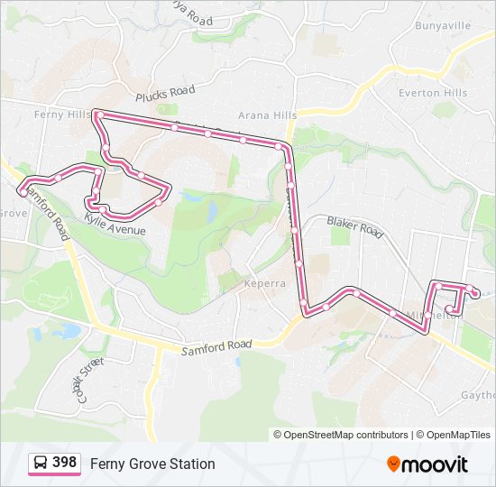 398 Route: Schedules, Stops & Maps - Ferny Grove Station (Updated)