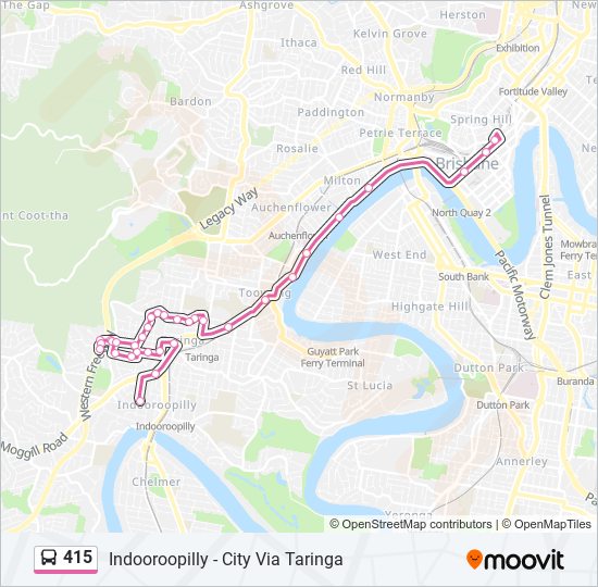415 Route: Schedules, Stops & Maps - Indooroopilly Interchange (Updated)