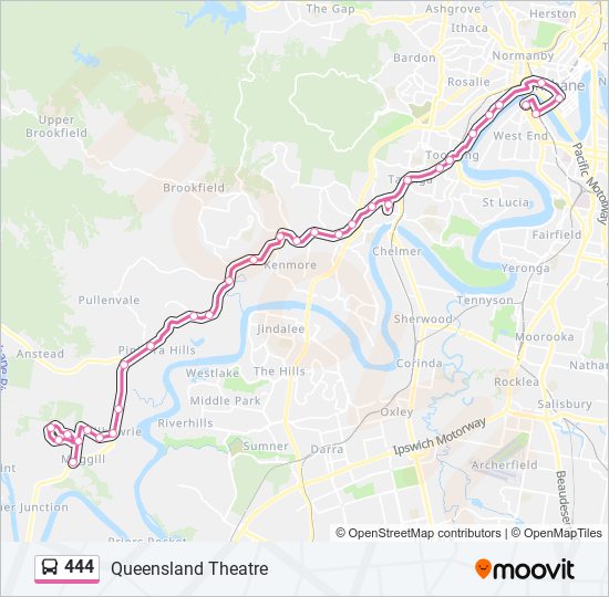 444 Route: Schedules, Stops & Maps - Queensland Theatre (Updated)
