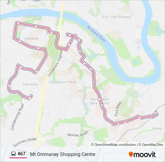 467 Route: Schedules, Stops & Maps - Mt Ommaney Shopping Centre (Updated)