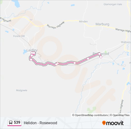 539 Route: Schedules, Stops & Maps - Laidley (Updated)