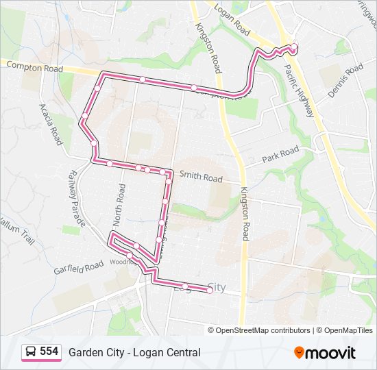 554 Route: Schedules, Stops & Maps - Springwood Bus Station (Updated)