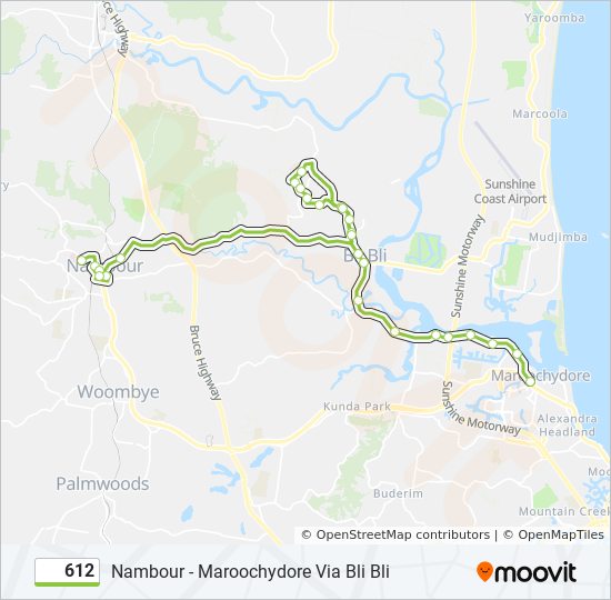 612 Route: Schedules, Stops & Maps - Maroochydore Station (Updated)