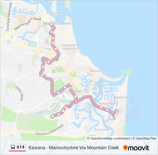 614 Route: Schedules, Stops & Maps - Kawana Shoppingworld (Updated)
