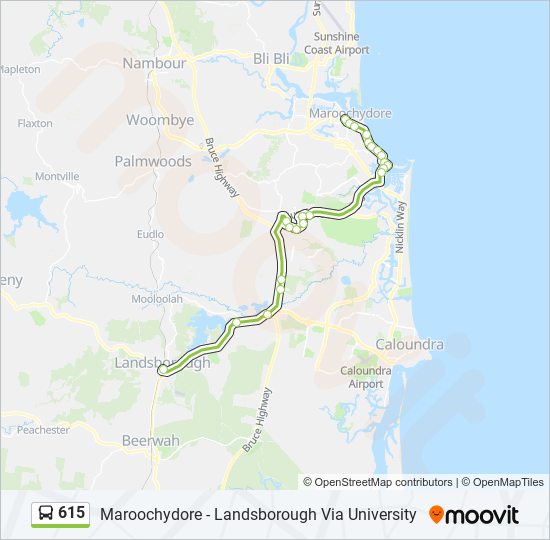 615 Route: Schedules, Stops & Maps - Landsborough Station (Updated)