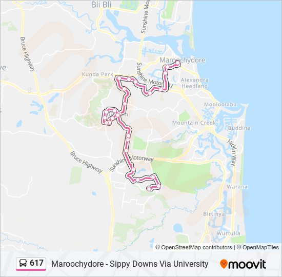 617 Route: Schedules, Stops & Maps - Sippy Downs, University Way (Updated)