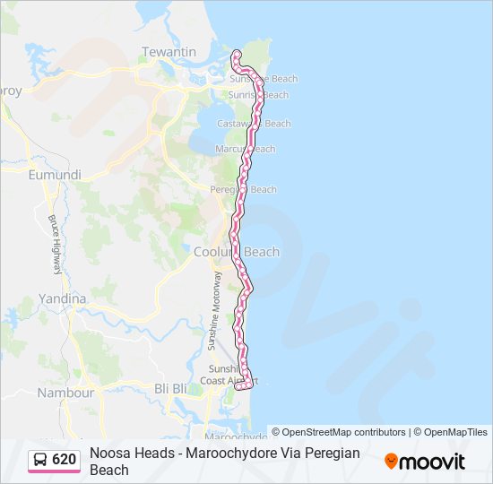 620 Route: Schedules, Stops & Maps - Mudjimba Beach (Updated)