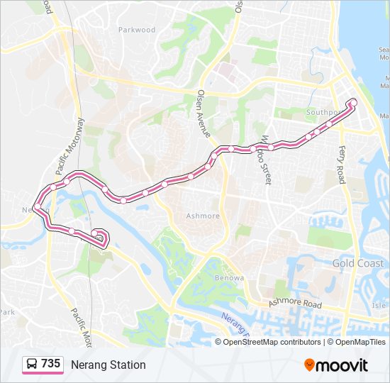 735 Route: Schedules, Stops & Maps - Nerang Station (Updated)