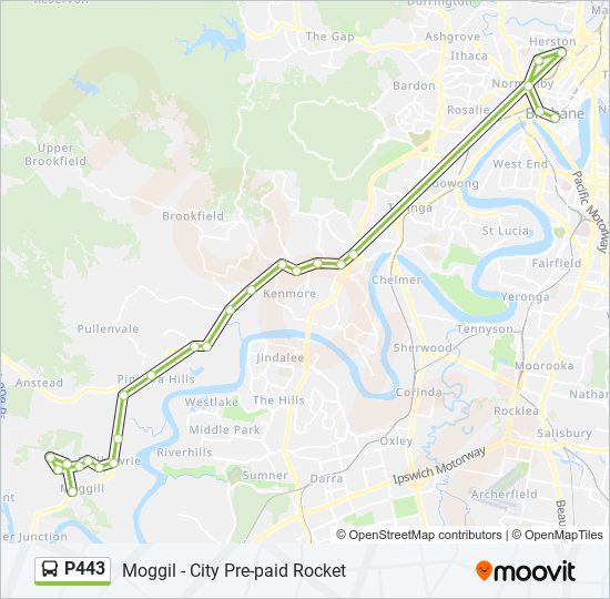 p443 Route: Schedules, Stops & Maps - Moggill, Moggill Rd (Updated)