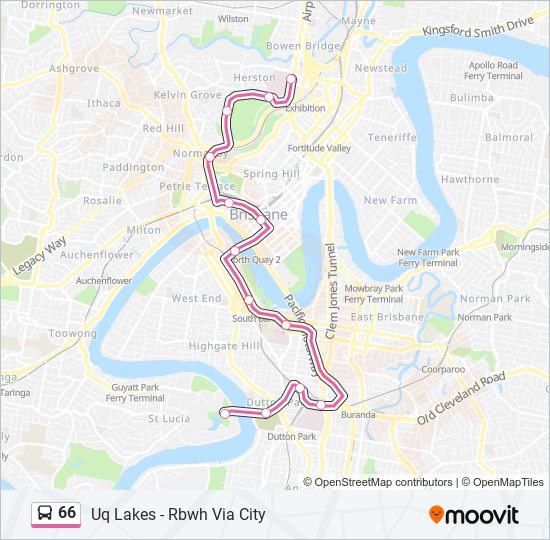 66 Route: Schedules, Stops & Maps - RBWH via City (Updated)