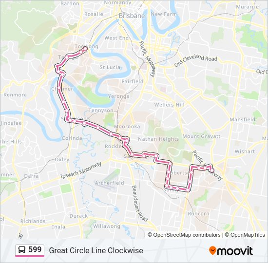 599 Route: Schedules, Stops & Maps - Toowong, High St (Updated)