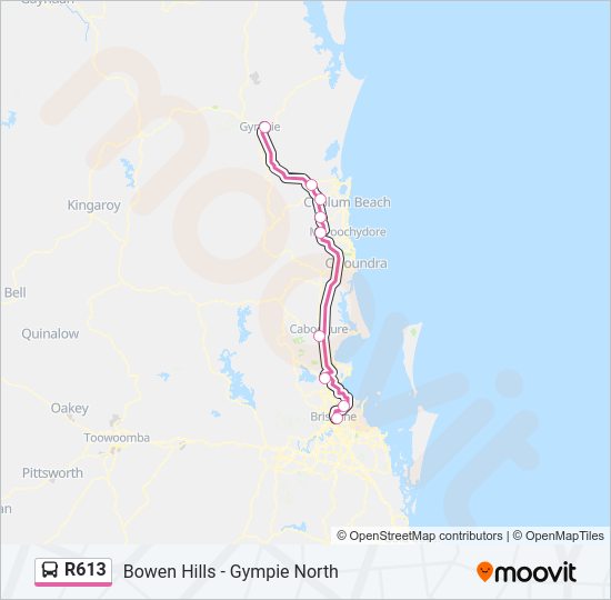 r613 Route: Schedules, Stops & Maps - Gympie North Station (Updated)