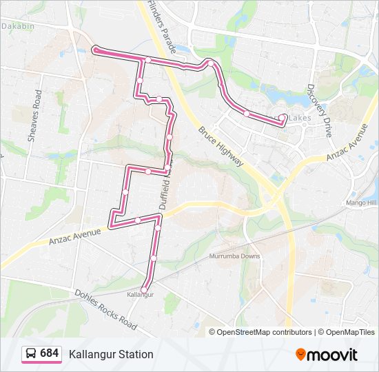 684 Route: Schedules, Stops & Maps - Kallangur Station (Updated)