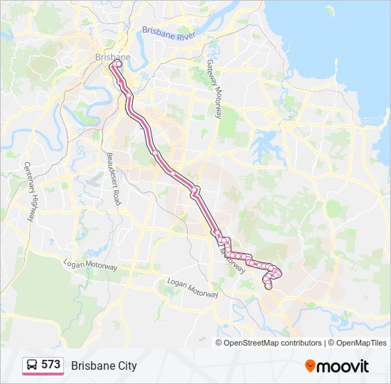 573 Route: Schedules, Stops & Maps - Brisbane City (Updated)