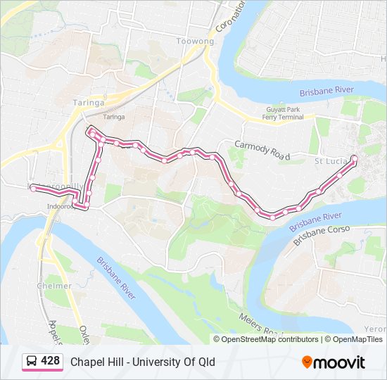 428 Route: Schedules, Stops & Maps - Indooroopilly Interchange (Updated)