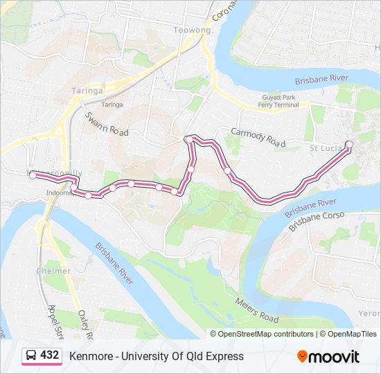 432 Route: Schedules, Stops & Maps - Indooroopilly Interchange (Updated)