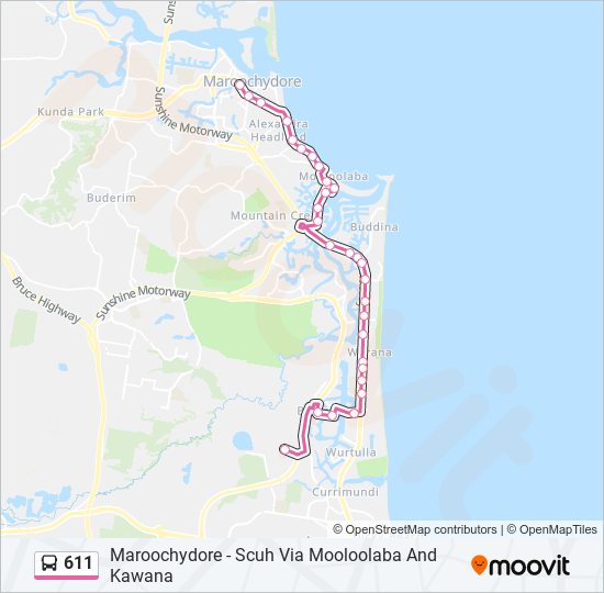 611 Route: Schedules, Stops & Maps - Maroochydore Station (Updated)