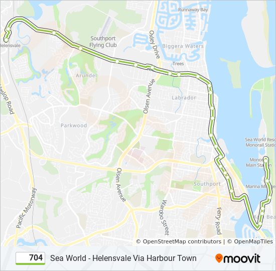 704 Route: Schedules, Stops & Maps - Helensvale Station (Updated)