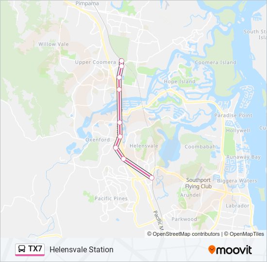 tx7 Route: Schedules, Stops & Maps - Helensvale Station (Updated)