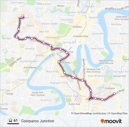 61 Route: Schedules, Stops & Maps - Coorparoo Junction (Updated)