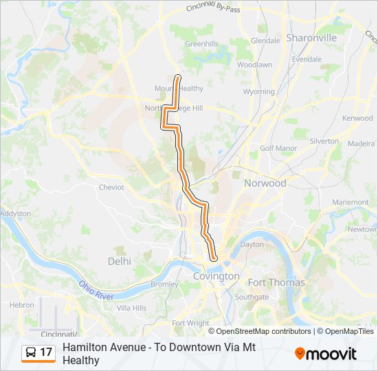 17 Route: Schedules, Stops & Maps - Hamilton Avenue - To Downtown Via ...