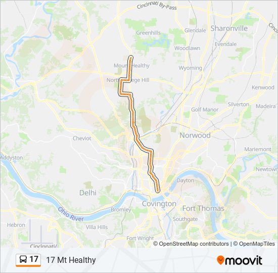 17 Route: Schedules, Stops & Maps - 17 Mt Healthy (Updated)