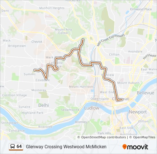 64-route-schedules-stops-maps-64-downtown-glenway-crossing