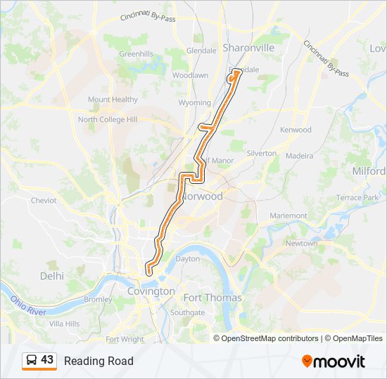 43 Route: Schedules, Stops & Maps - 43 Bond Hill - Evendale (Updated)