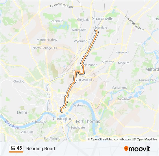 43 Route: Schedules, Stops & Maps - 43 Bond Hill - Evendale (Updated)