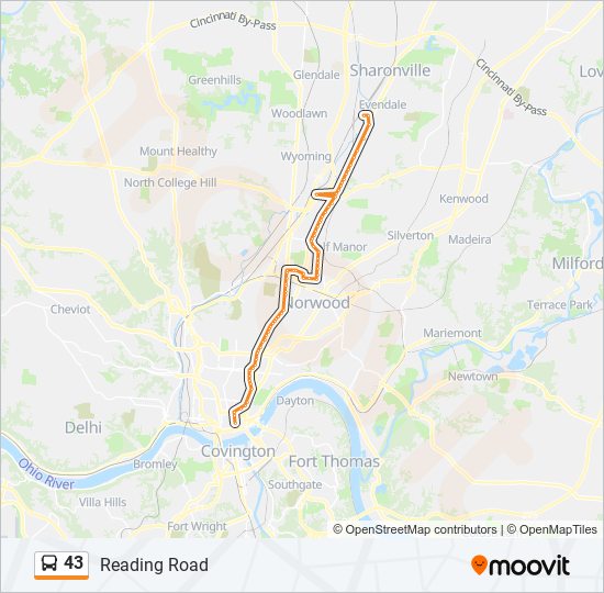 43 Route: Schedules, Stops & Maps - 43 Bond Hill - Evendale (Updated)