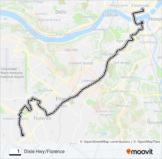 1 Route: Schedules, Stops & Maps - Cincinnati (Updated)