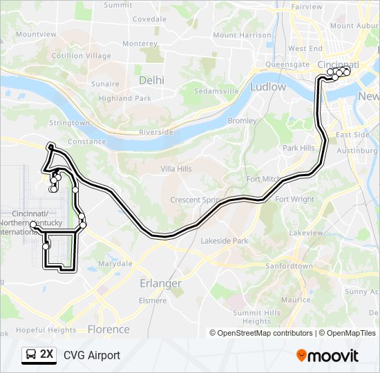 2x Route: Schedules, Stops & Maps - CVG Airport (Updated)