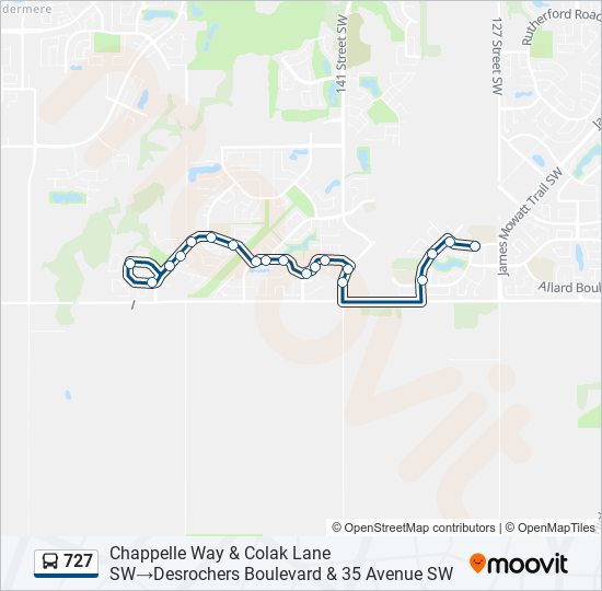 727 Route: Schedules, Stops & Maps - Chappelle Way & Colak Lane SW‎→ ...