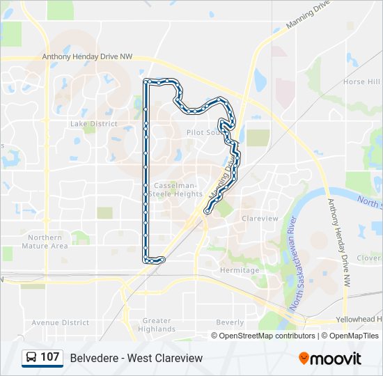 107 Route: Schedules, Stops & Maps - West Clareview Transit Centre Bay ...