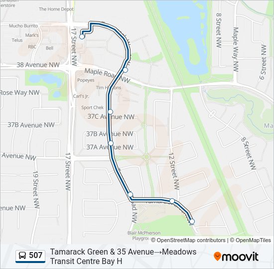 507 Route: Schedules, Stops & Maps - Tamarack Green & 35 Avenue‎→ ...