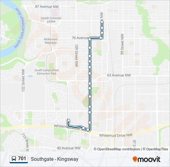701 Route: Schedules, Stops & Maps - 104 Street & 82 Avenue‎→Southgate ...