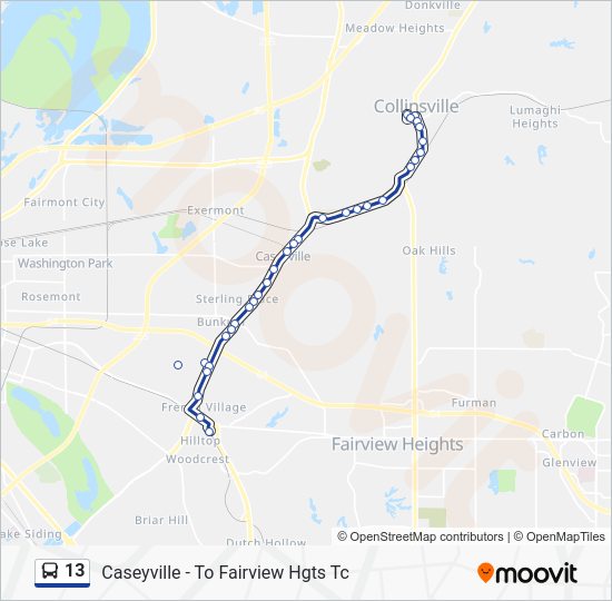 13 Route: Schedules, Stops & Maps - Caseyville - To Fairview Hgts Tc ...