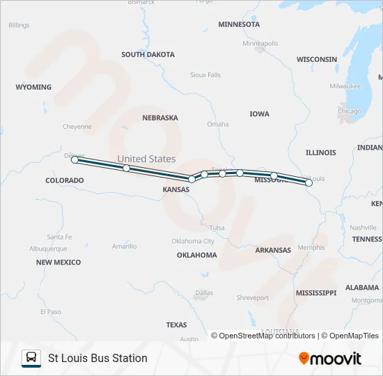 GREYHOUND US1200 Route: Schedules, Stops & Maps - St Louis Bus Station ...