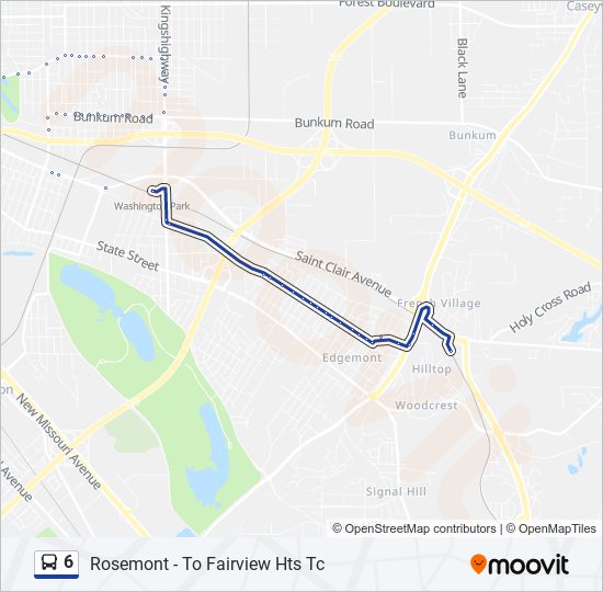 6 Route: Schedules, Stops & Maps - Rosemont - To Fairview Hts Tc (Updated)