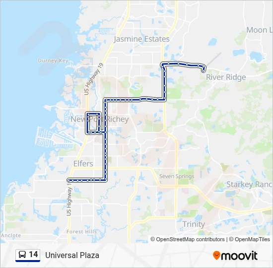 14 Route: Schedules, Stops & Maps - Universal Plaza (Updated)