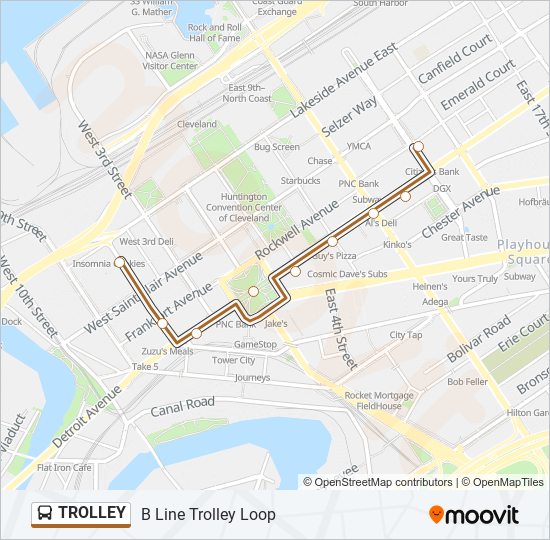 trolley Route: Schedules, Stops & Maps - B Line Trolley Loop (Updated)