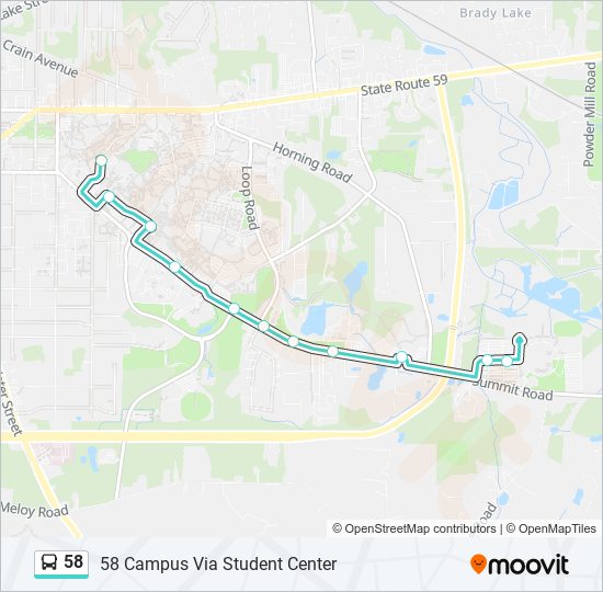58 Route: Schedules, Stops & Maps - 58 Campus Via Student Center (Updated)